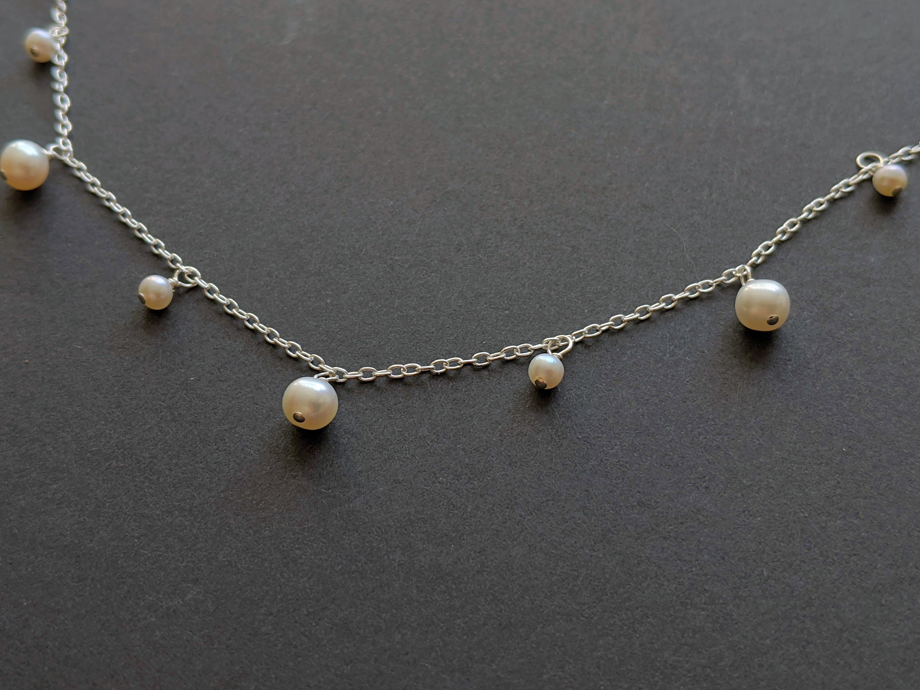 Dainty Pearl Necklace Bridal Pearl Necklace Dangling Pearl - Etsy Australia