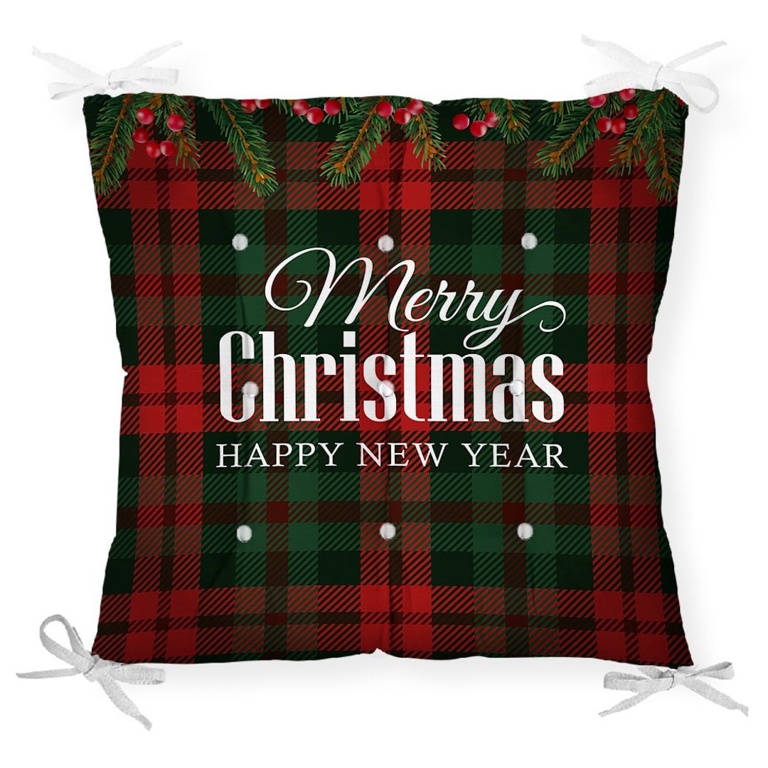 Christmas Chair Cushionchair Pads With Tiessquare Seat Covershandmade ...