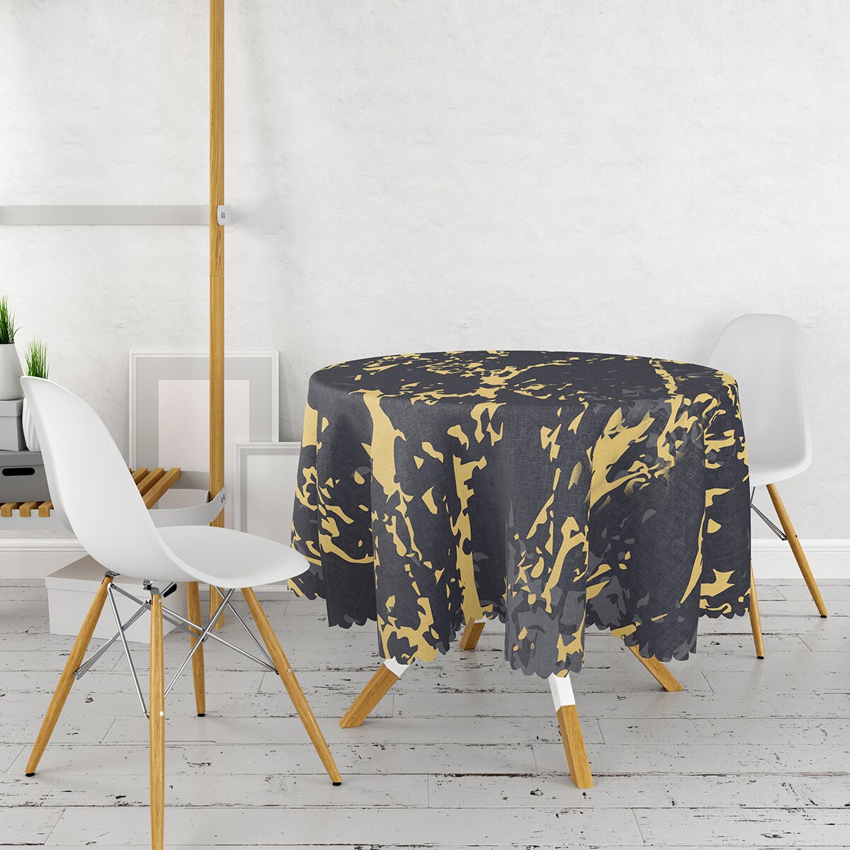 Round Black and Gold Color Tableclothcolorful Round Table - Etsy