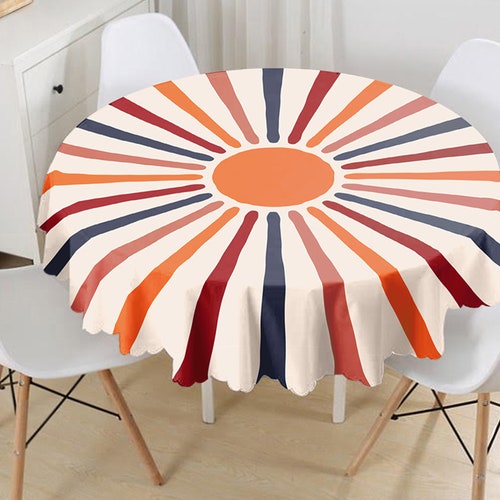 Round Sunlight Patterned Tableclothcolorful Round Table - Etsy