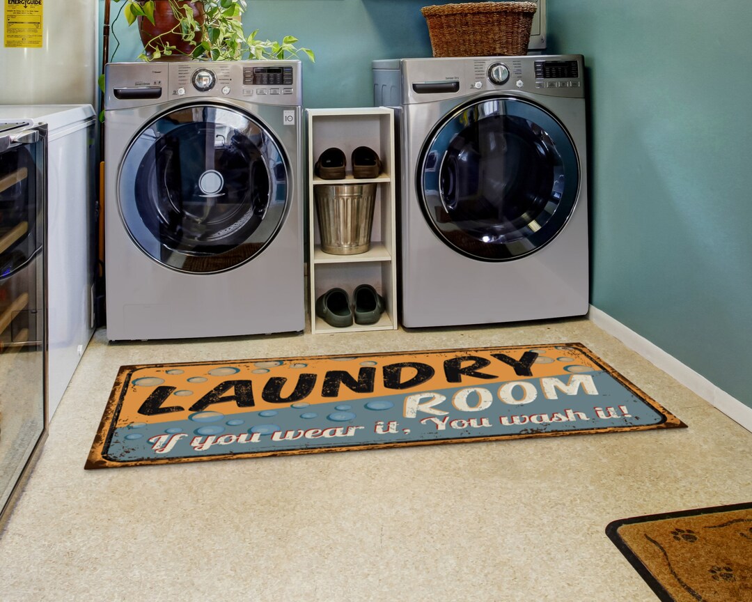 Printed Laundry Room Area Rug|machine Washable Non-slip Laundry Room ...