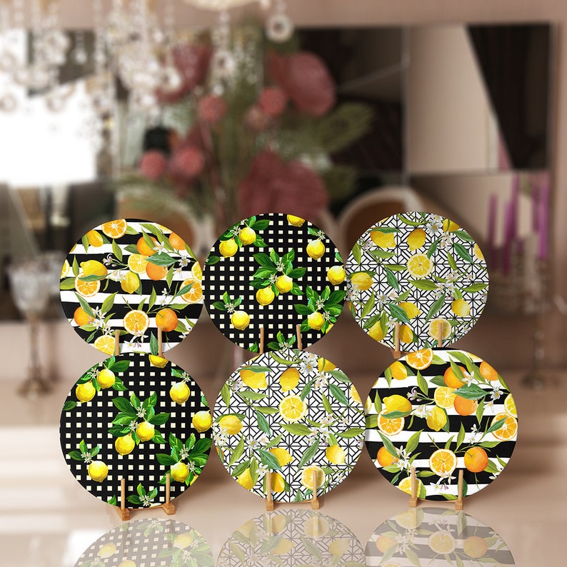 Lemon Placematset of 6 Lemon Table Matround Lemon Tree - Etsy