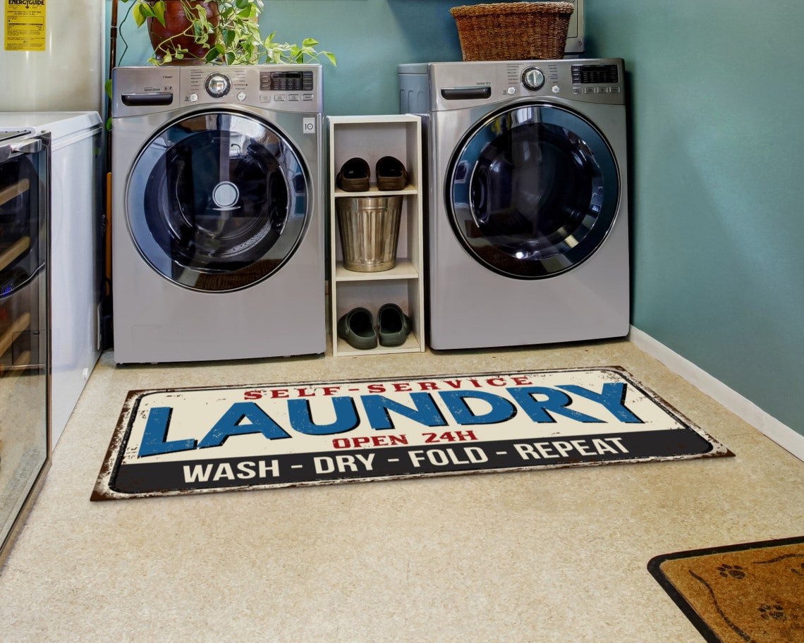 Printed Laundry Room Area Rugmachine Washable Non-slip - Etsy