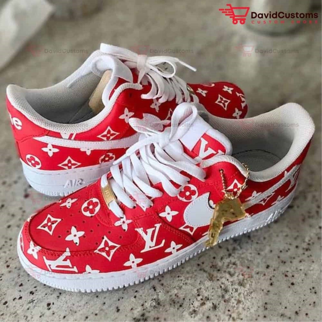 Fashion Luxury Custom AF1 Red, Brand AF1 Hand Painted, Personalized AF ...