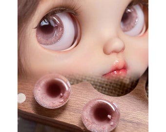 Pink Blythe Eye Chips Handmade Blythe Eyechips/realistic Doll Eyes/craft Eyes/resin Eyes/blythe ...