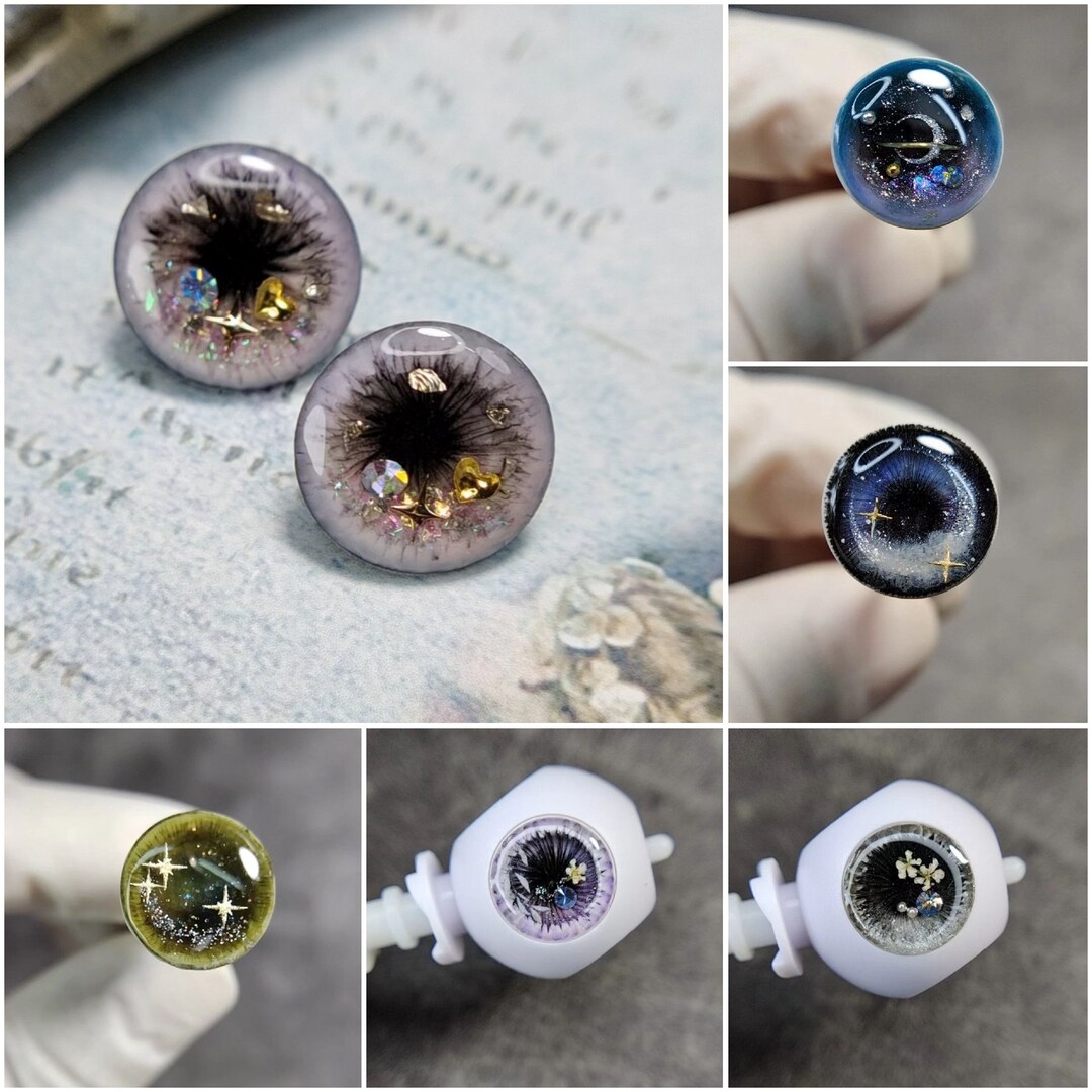 Blythe Eye Chips With Swarovski Crystal /blythe Eyechips / Realistic Doll Eyes / Craft Eyes ...