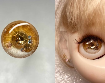 Blue Blythe Eye Chips With Swarovski Crystal /blythe Eyechips/doll Eyes /craft Eyes/ Resin Eyes ...