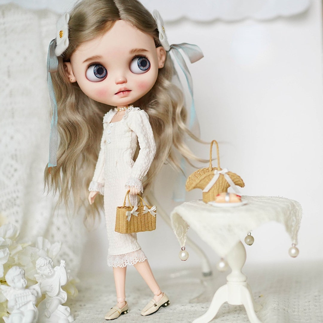 Fashion Doll Clothes White Long Skirt Necklace Bjd Clothes Bjd Dress ...