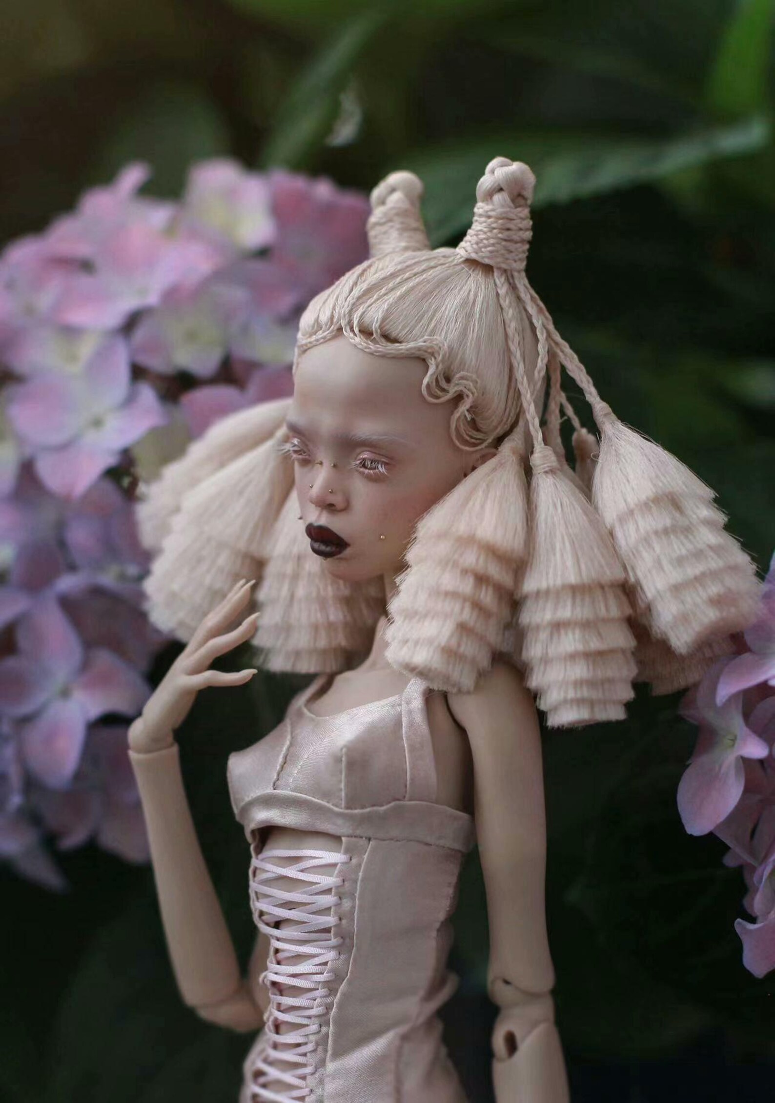 Handmade Doll Wig, BJD Hair, White Black Gold, for Popovy Sisters - Etsy