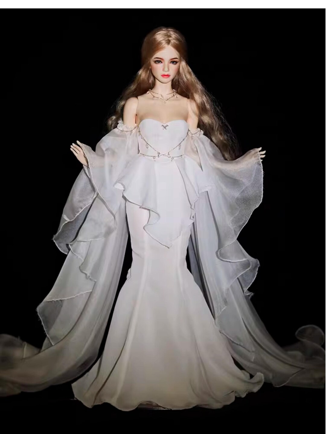 Custom White Bjd Clothes Outfit Doll Dress 1/3 1/4 1/6 for Msd/mdd ...