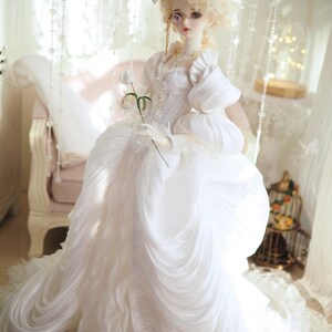 White Vintage Bjd Clothes Bjd Outfit 1/3 Bjd Girl Doll Dress for Sdgr ...