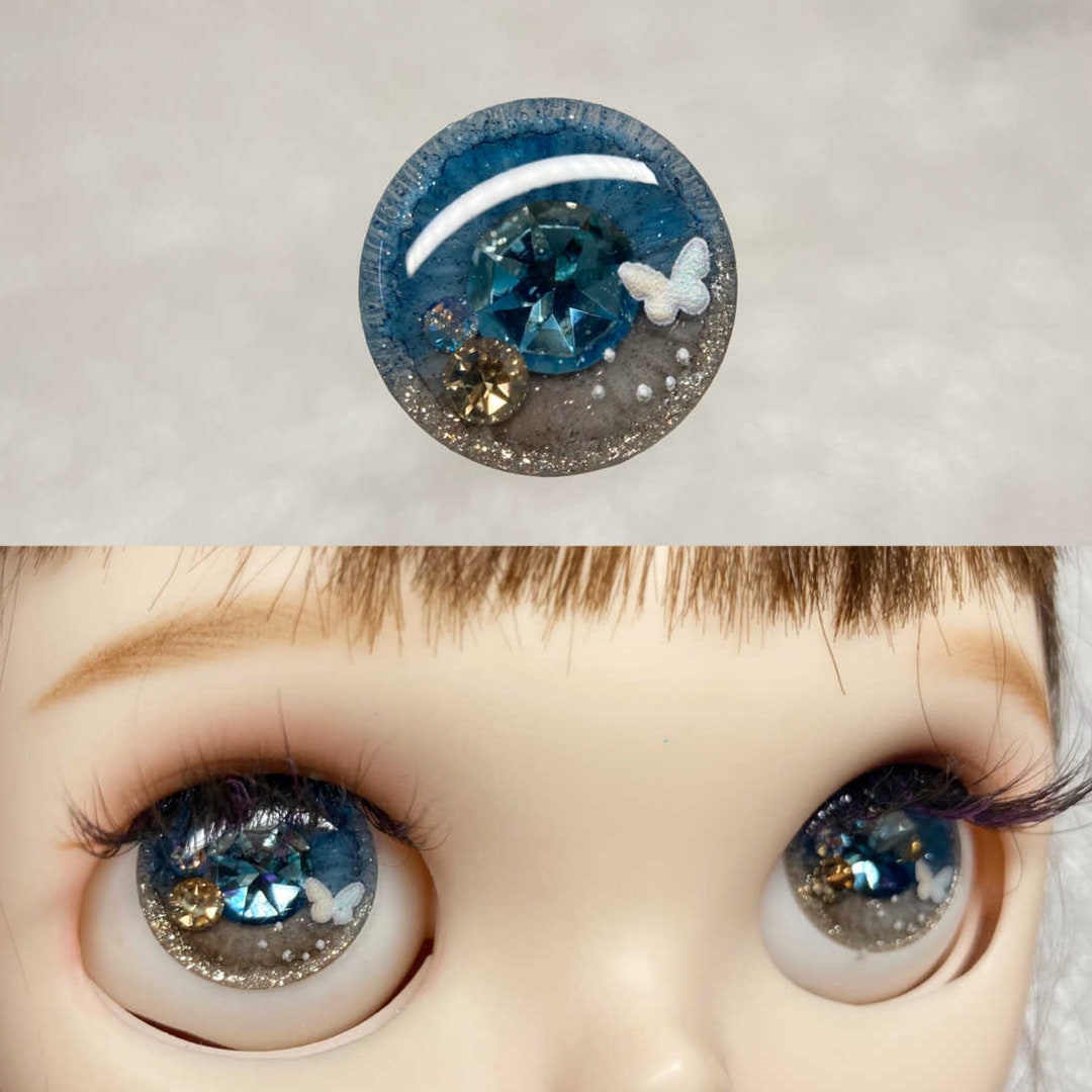 Blue Crystal Blythe Eye Chips With Swarovski Crystal /blythe Eyechips/doll Eyes /craft Eyes ...