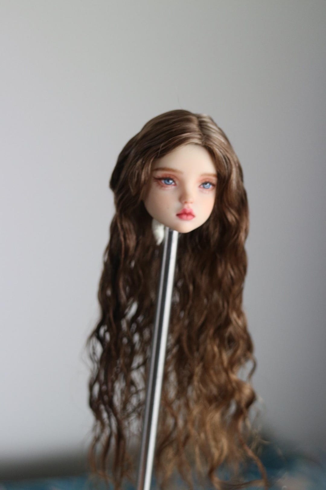 Popovy Sister Mohair Doll Wig, Long Brown Hair (9-10cm/3.5-4") - Etsy