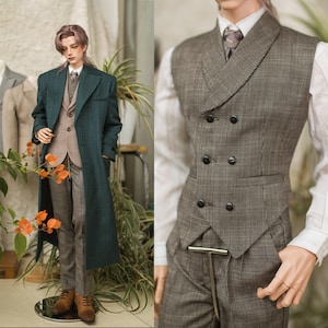 Vintage 5 Piece Dark Green Doll Coat Clothes 1/3 BJD Doll Suit Outfit ...