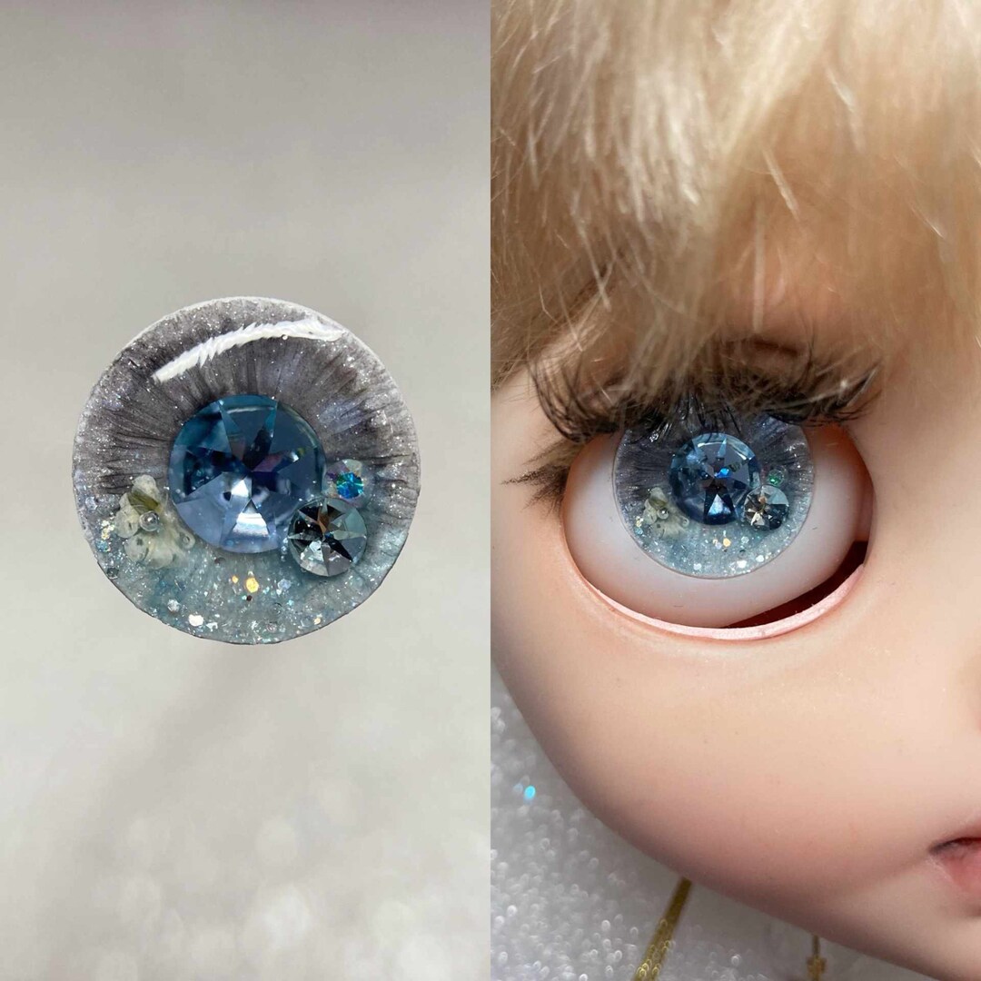Blue Crystal Blythe Eye Chips With Swarovski Crystal /blythe Eyechips/doll Eyes /craft Eyes ...