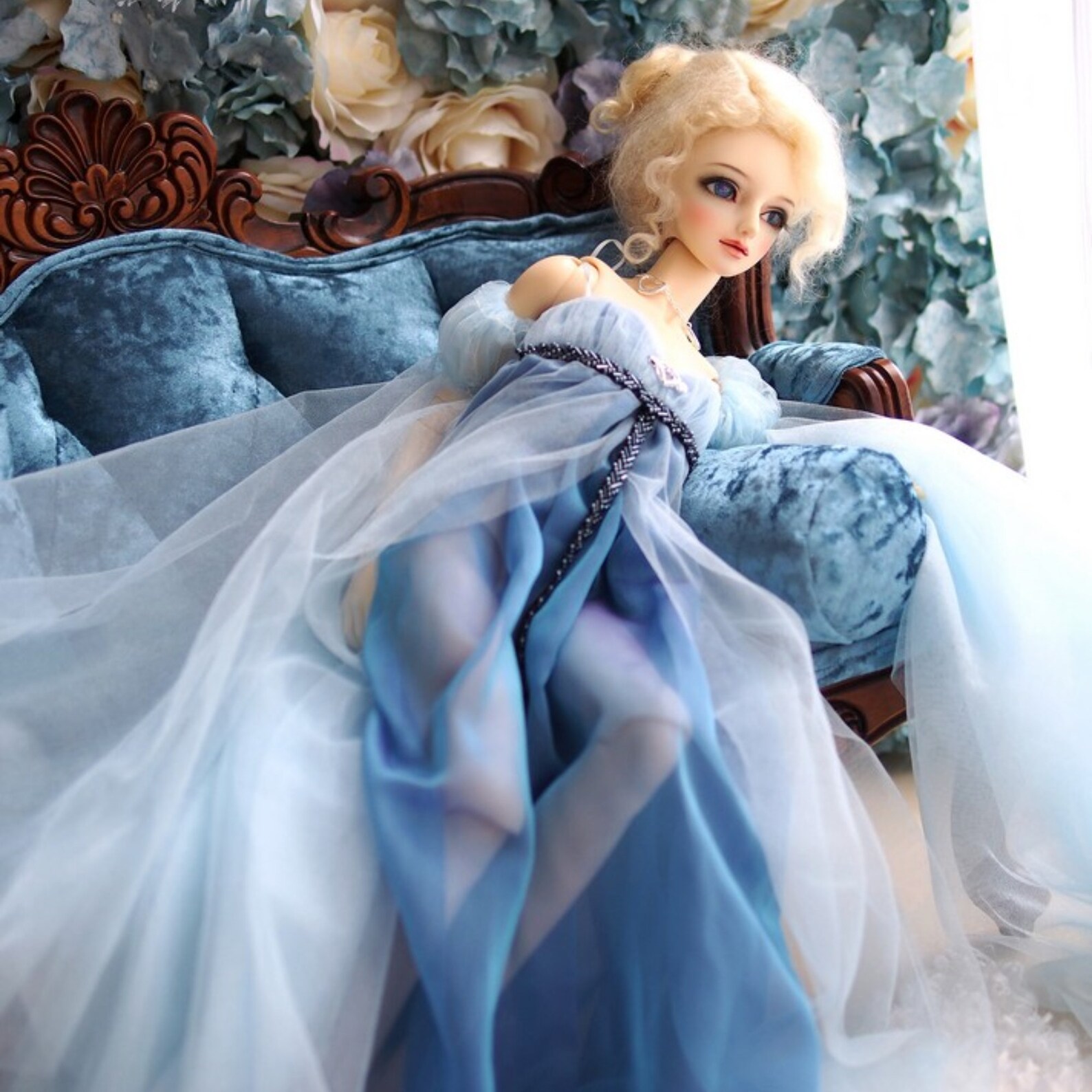 Blue White Beautiful Bjd Clothes Bjd Outfit 1/3 Bjd Girl Doll - Etsy