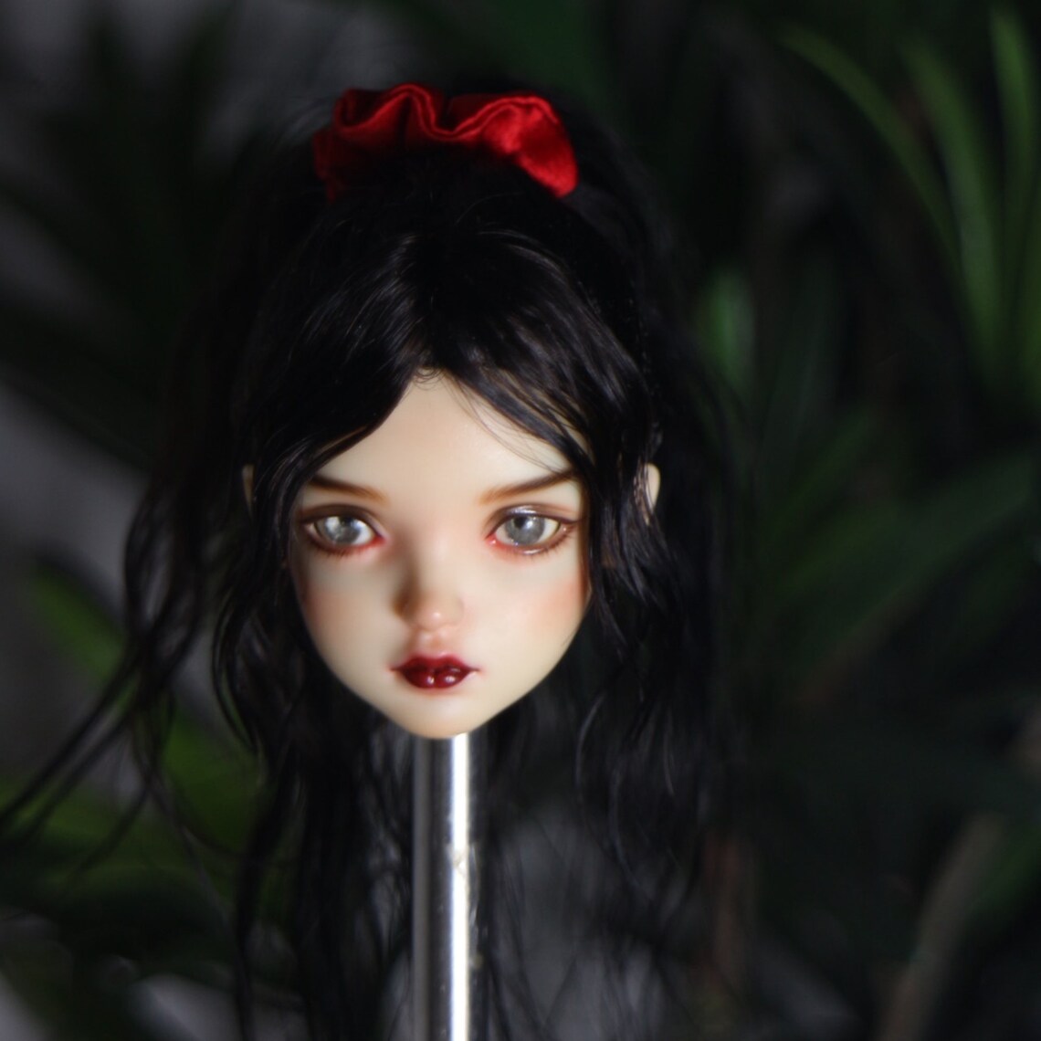 Black Mohair Doll Wig, Long Wavy Hair, BJD Accessories (9-10cm/3.5-4 ...