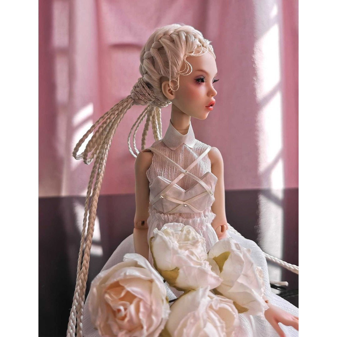Popovy Sister Wigwhite Black Gold Brown Bjd Doll Wig Hair - Etsy