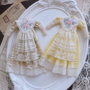 Embroidered Vintage Bjd Dress/handmade Floral Embroidery Clothes/doll ...