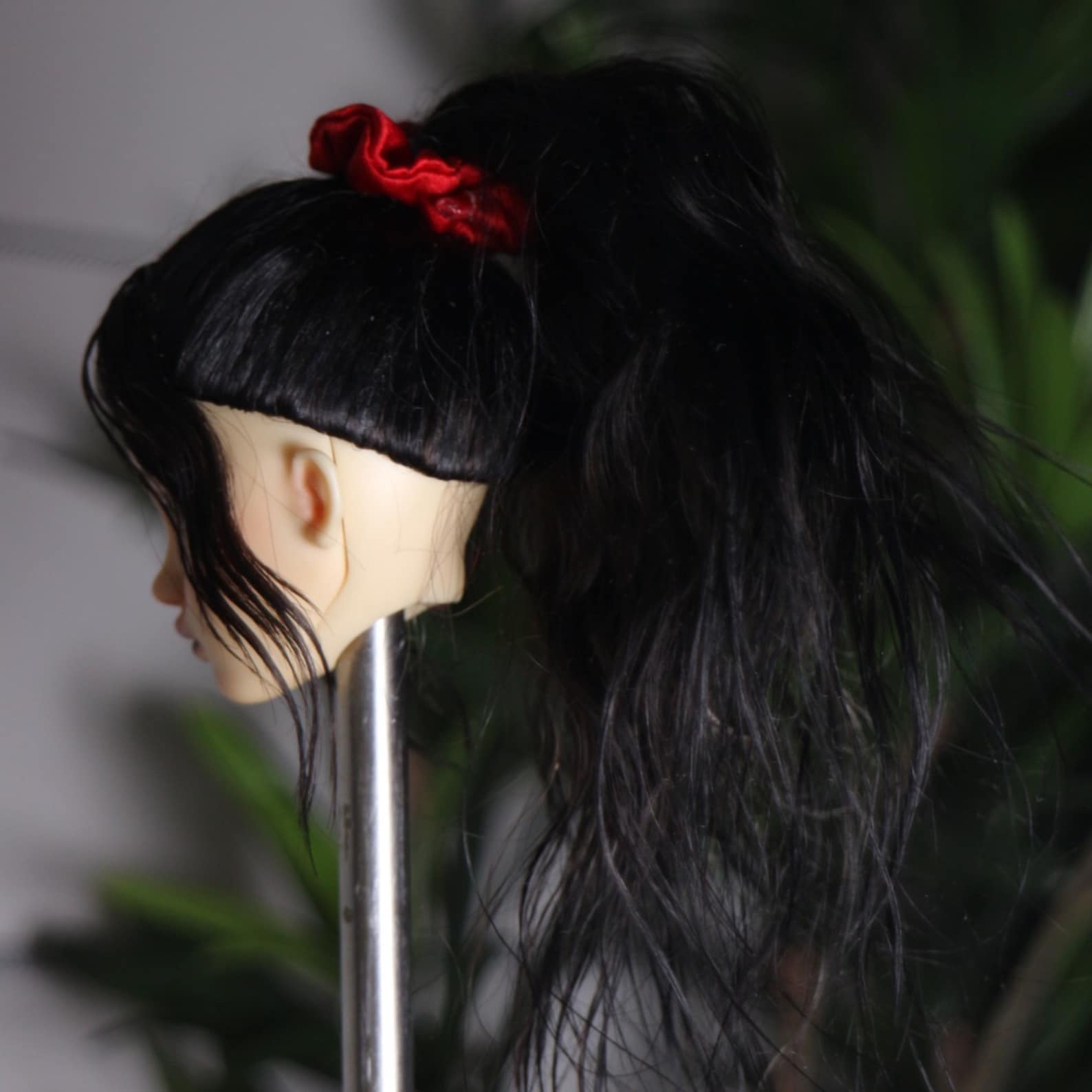 Black Mohair Doll Wig, Long Wavy Hair, BJD Accessories (9-10cm/3.5-4 ...