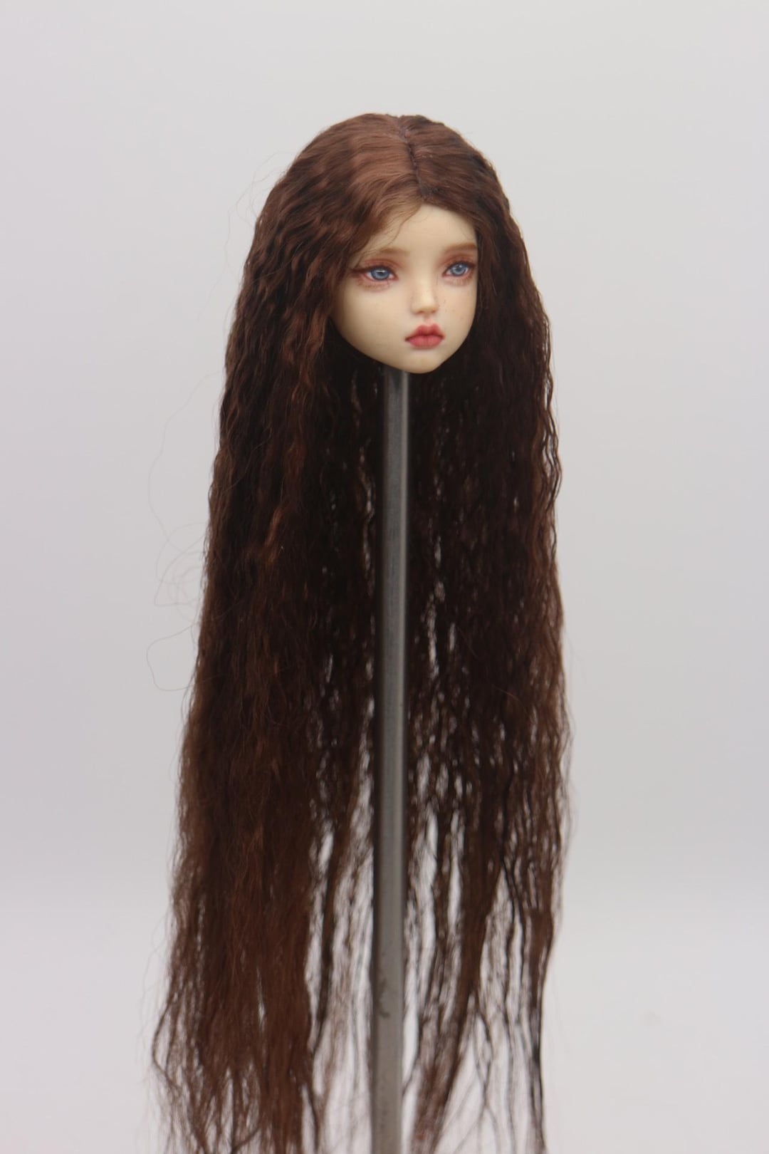 Long Wavy Brown Doll Hair, Popovy Sister BJD Wig (9-12cm) - Etsy