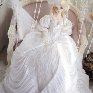 White Vintage Bjd Clothes Bjd Outfit 1/3 Bjd Girl Doll Dress for Sdgr ...