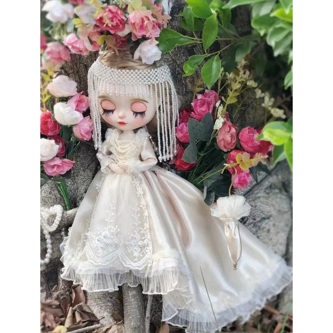 6 Color Vintage Princess Wedding Dress for 1/6 Bjd Doll Clothes,blythe ...