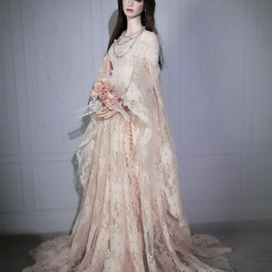 Vintage Lace Doll Dress Wedding Dress 1/3 1/4 1/6 Big Girl BJD Clothes ...
