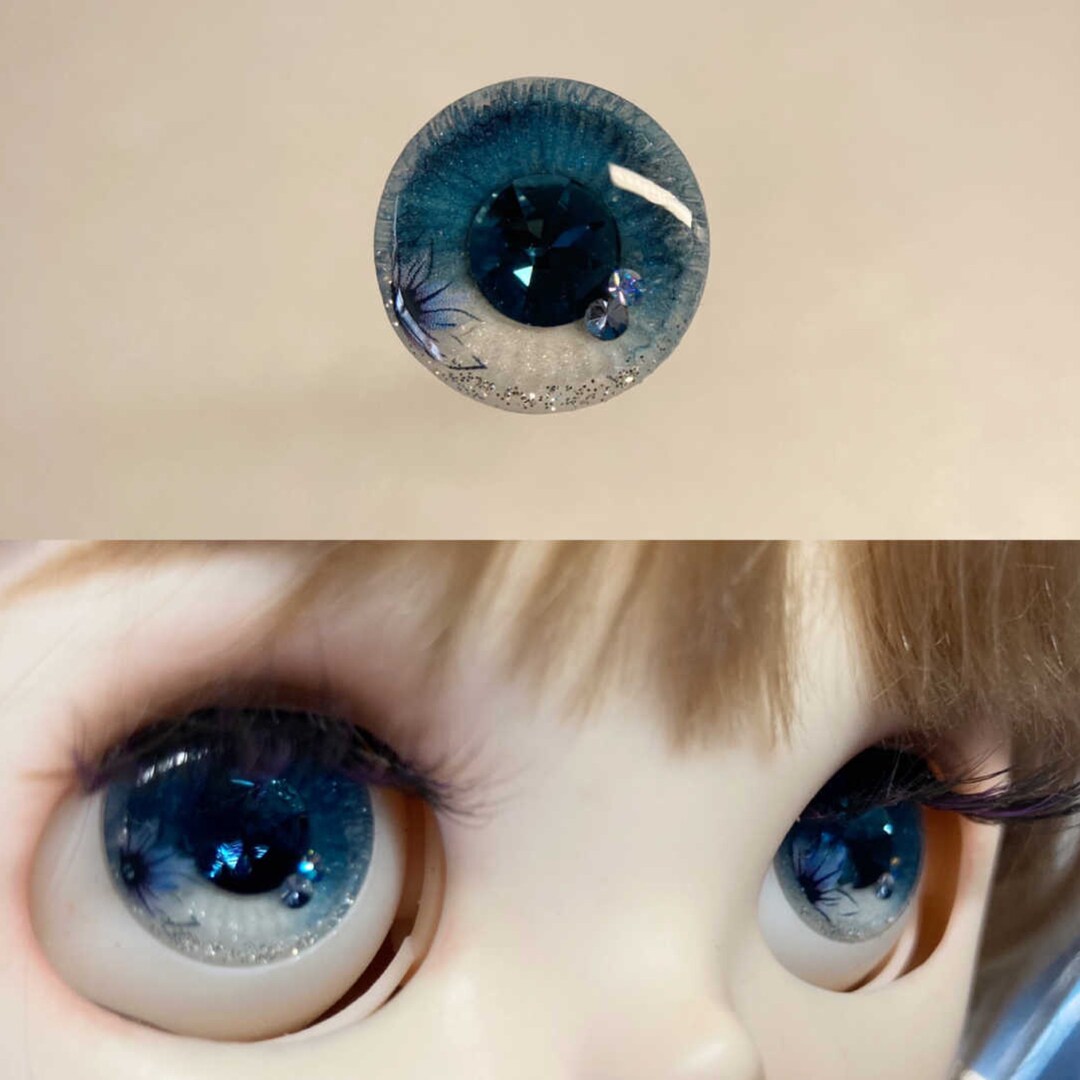 Blue Crystal Blythe Eye Chips With Swarovski Crystal /blythe Eyechips ...