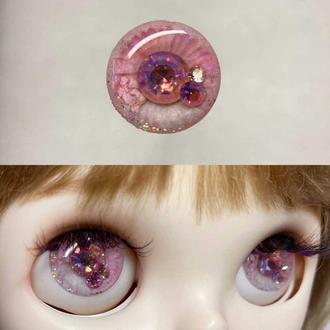 Pink Crystal Blythe Eye Chips With Swarovski Crystal /blythe Eyechips/doll Eyes /craft Eyes ...