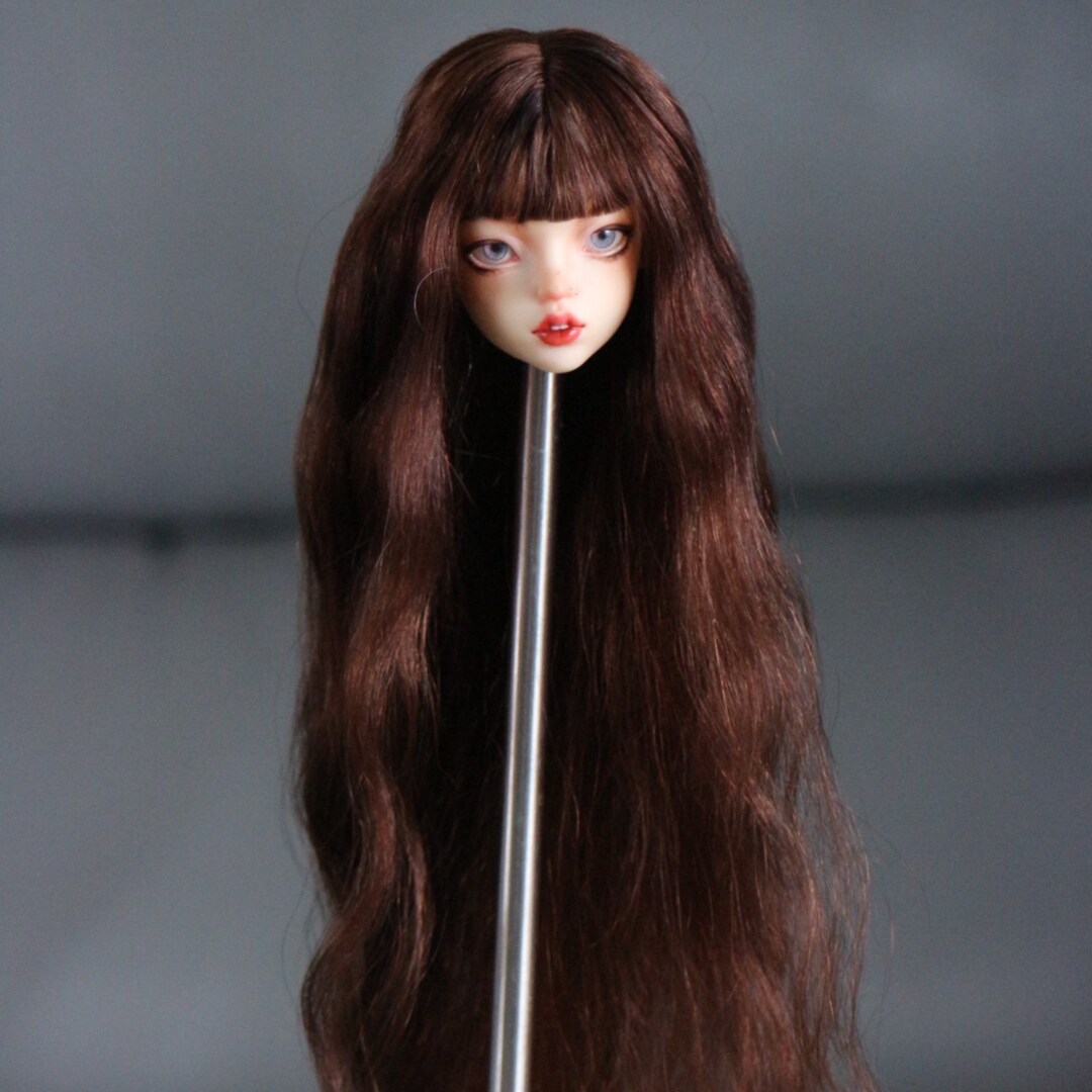 Custom 9-10cm/ 3.5-4" Long Hard Cap Long Wavy Mohair Wig for Bjd Doll ...