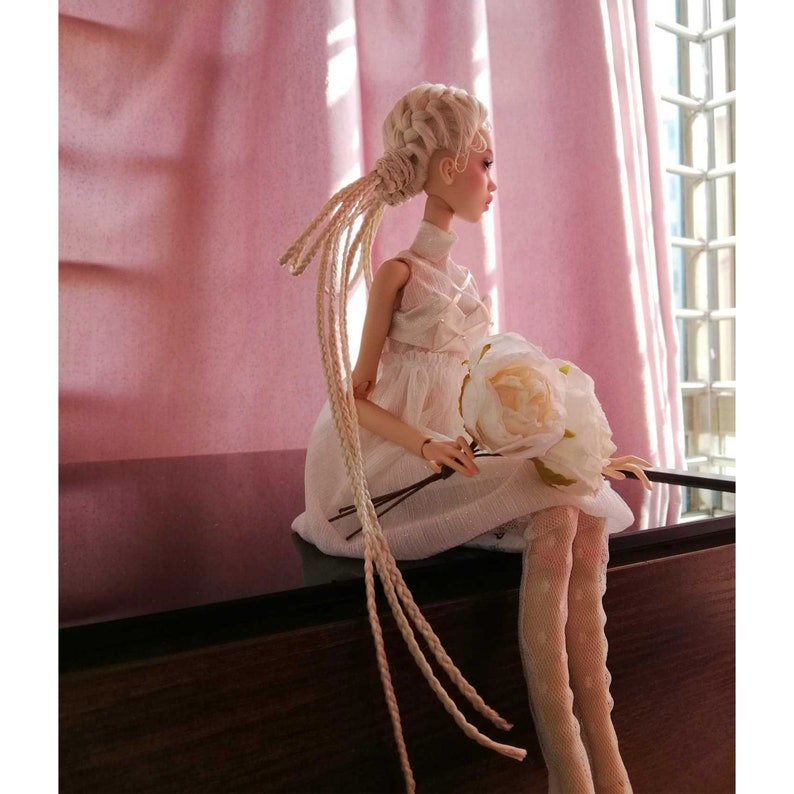 Popovy Sister Wig,white Black Gold Brown Bjd Doll Wig Hair - Etsy