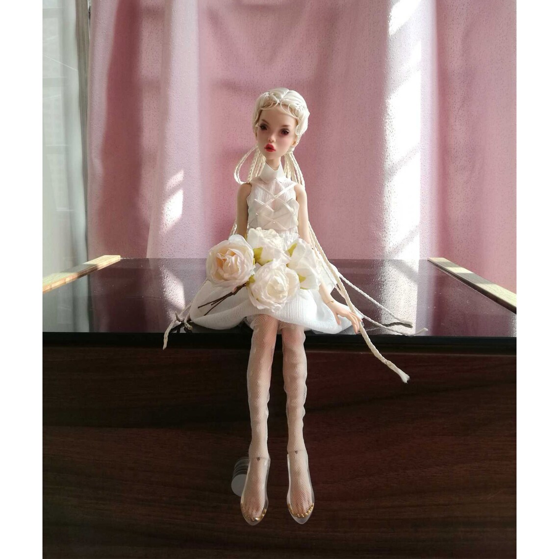 Popovy Sister Wigwhite Black Gold Brown Bjd Doll Wig Hair - Etsy