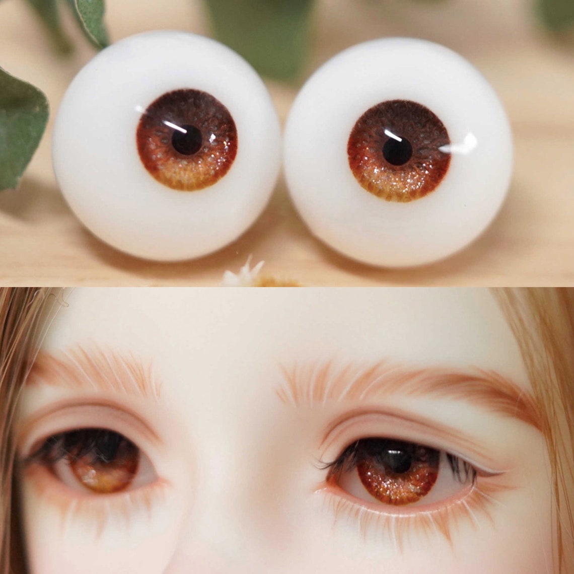 Brown Bjd Doll Eyes Safety Eyesrealistic Eyes Resin Craft - Etsy