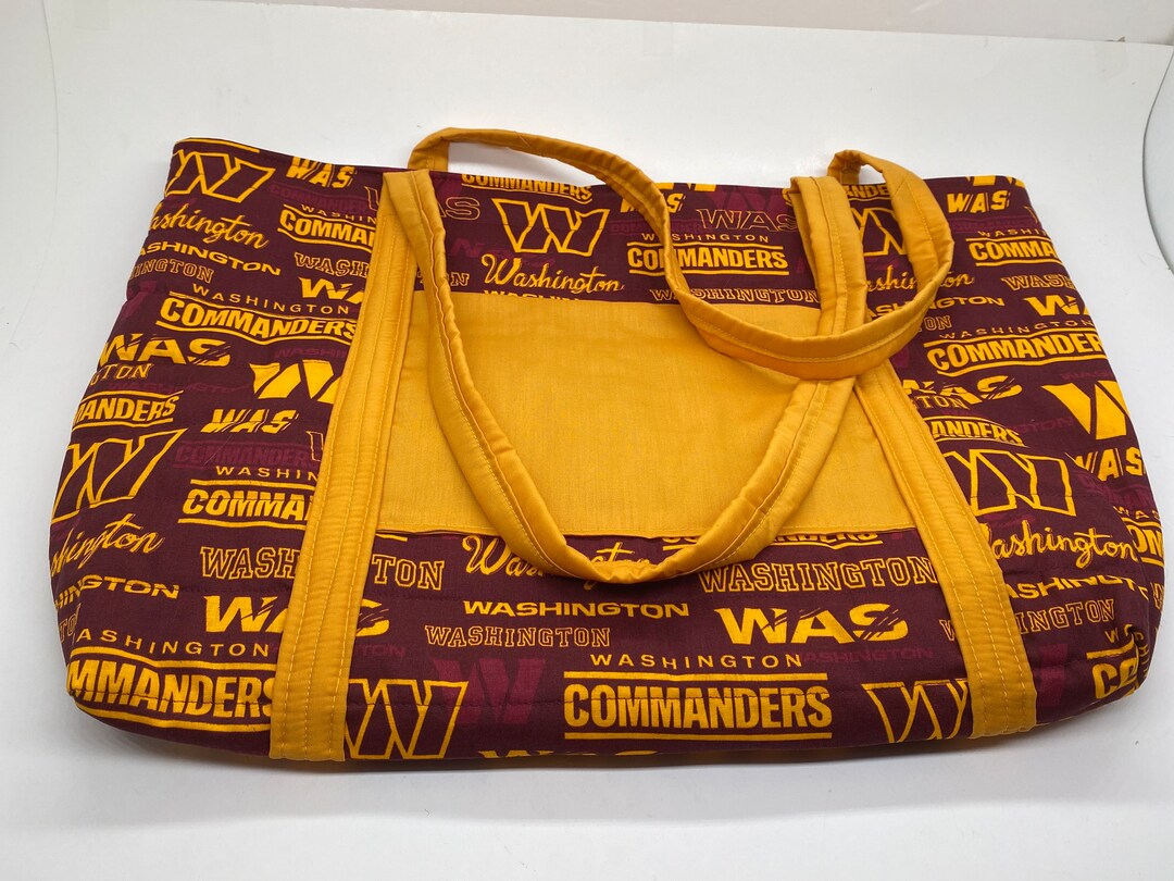 Washington Commanders Quilted Lined Tote Bag, Double Sided 2 Pockets ...