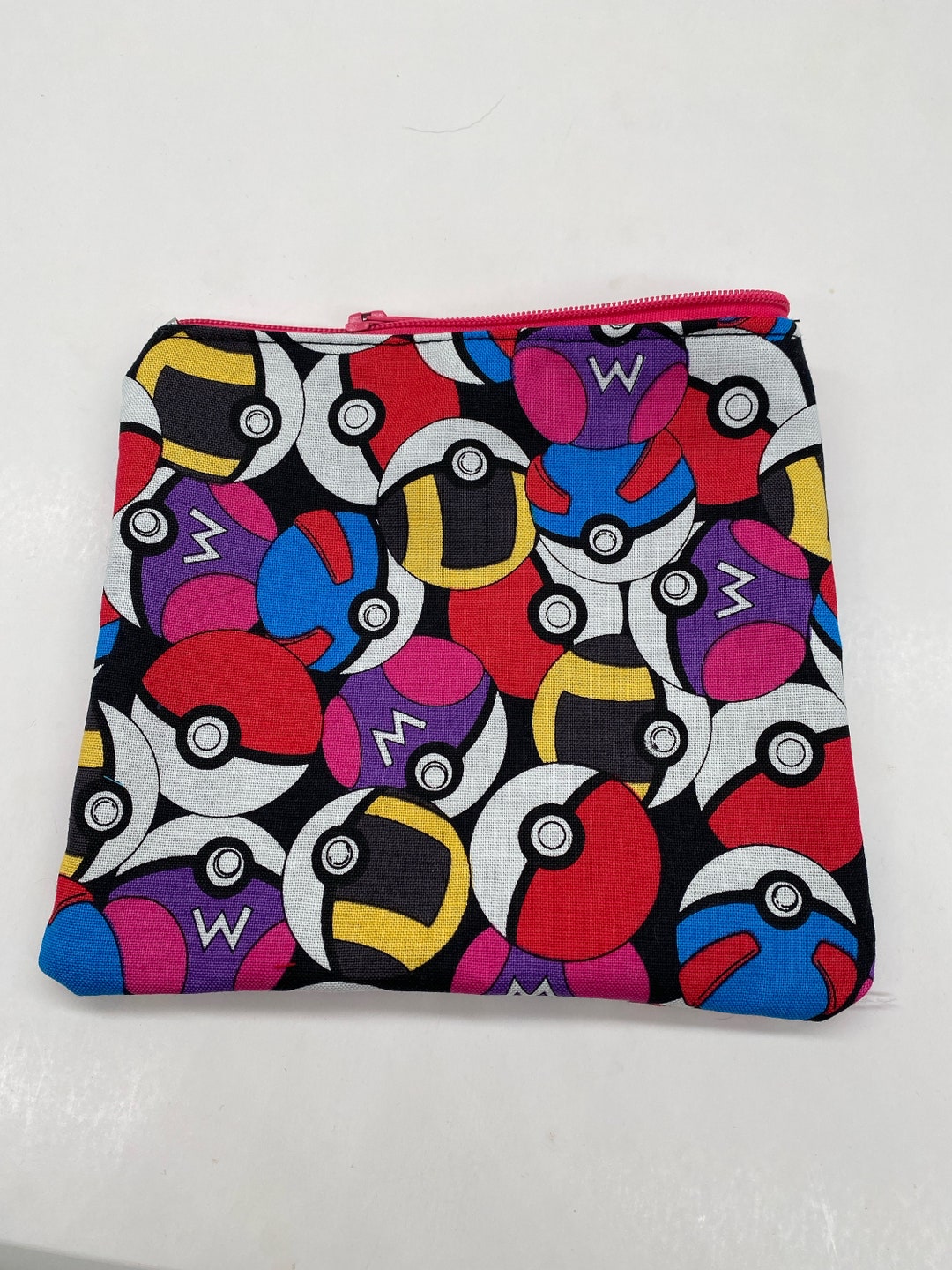 Pokemon Multiple Poke Ball Print Cotton Zipper Pouch 5 X 6 2 Layer ...