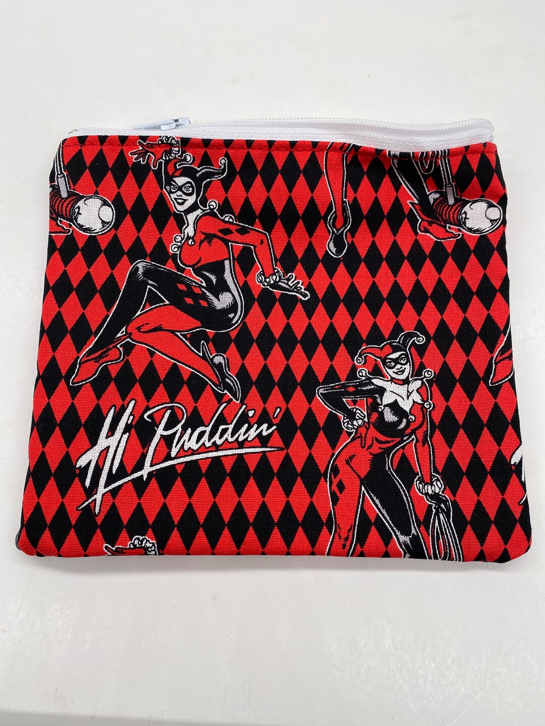 Harley Quinn vintage Style Hi Puddin' Print Cotton Zipper Pouch 5 X 6 2 ...