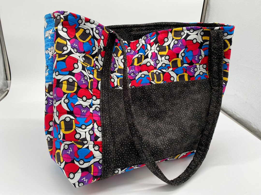 Pokemon i Choose You Multiple Poke Ball Print Patchwork Quilted Lined ...