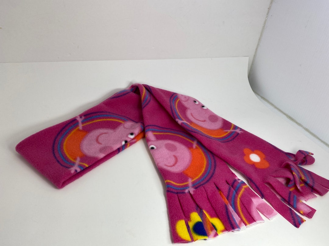 Peppa Pig on Pink Background Tube 2 Layer Fleece Scarf With - Etsy