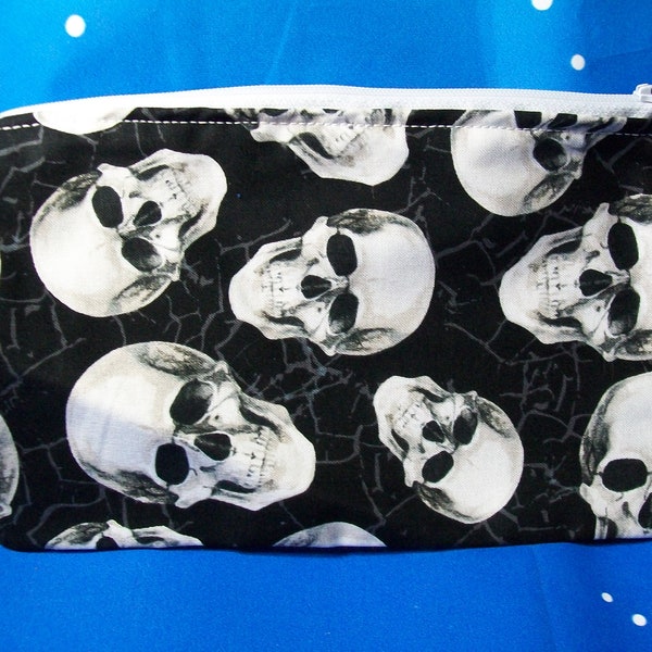 Skull Zipper Pouch - Etsy