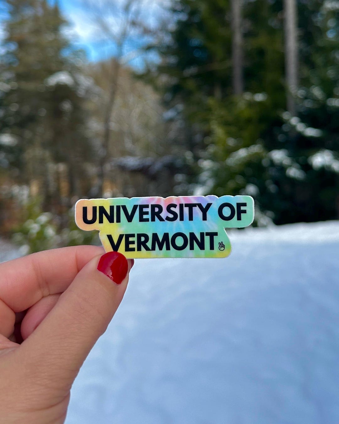 University of Vermont Tie Dye Sticker, Groovy UV, UVM College Decal ...