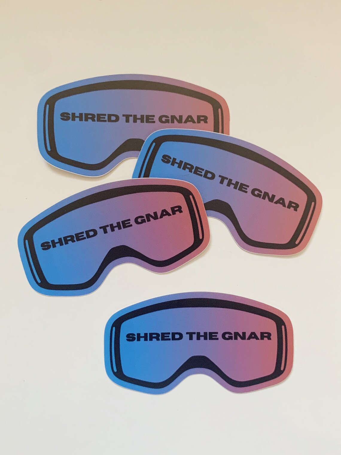 Shred The Gnar Goggle Sticker Gift for Skiers or Mountain | Etsy