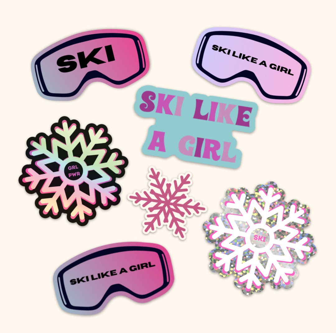 Ski Like a Girl ULTIMATE Sticker Pack, Gifts for Skiers, Snowflake ...