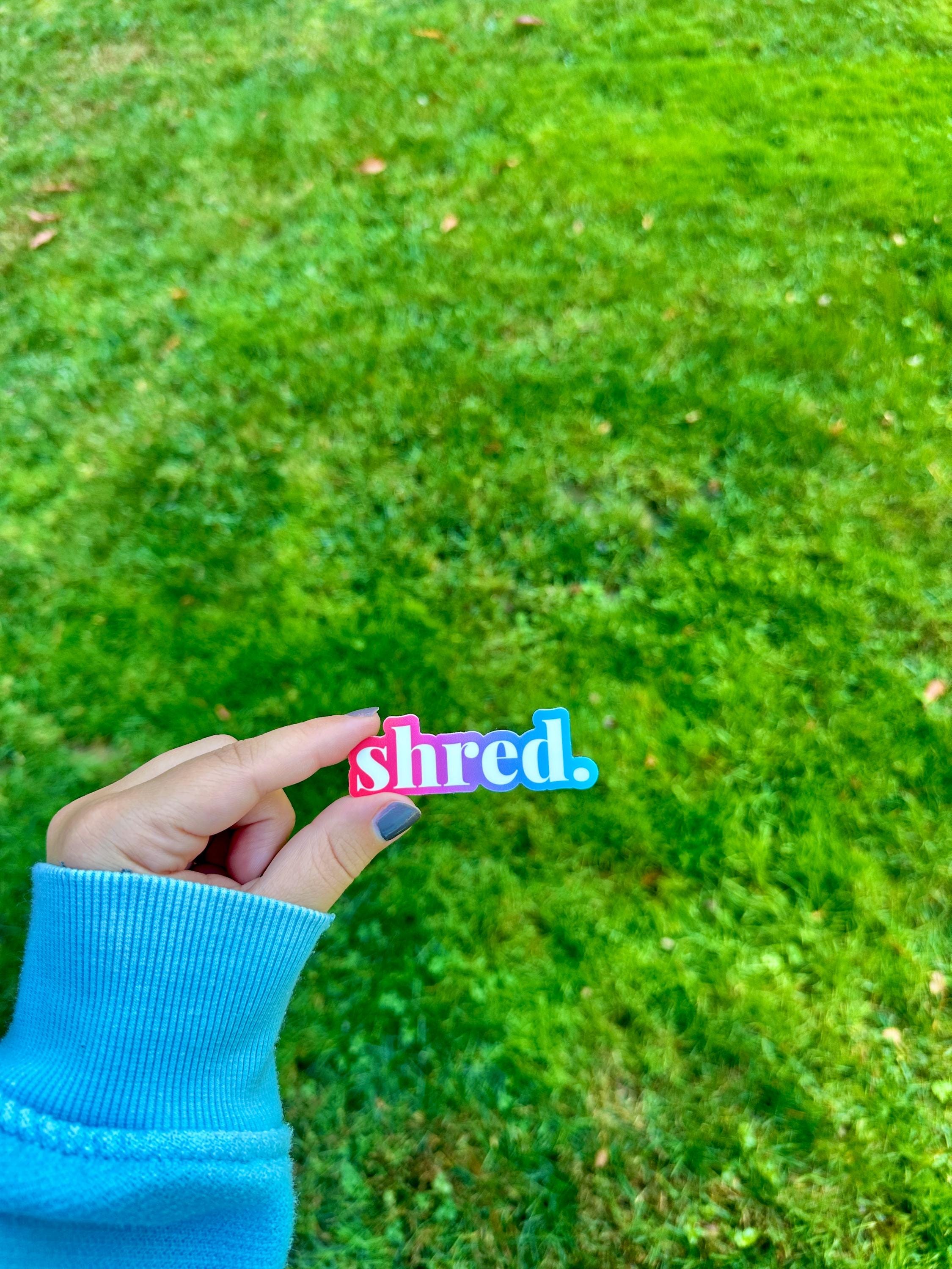 Shred Sticker: Red Blue Mini, Weatherproof Vinyl Decal for Helmets - Etsy
