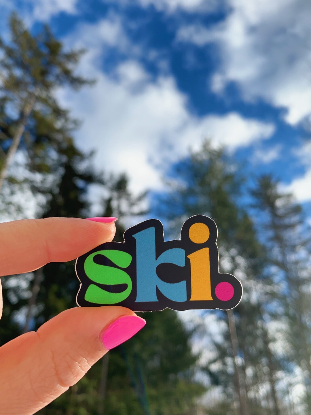 Ski Sticker (small - Black), Perfect for Helmet, Skis or Phone, Gift ...