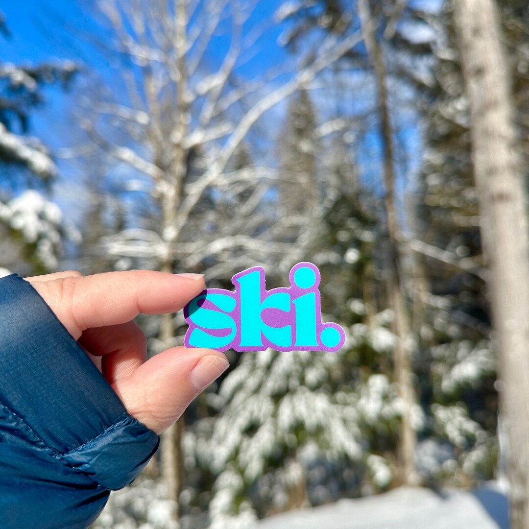Ski Sticker (small - Purple), Perfect for Helmet, Skis or Phone, Gift ...