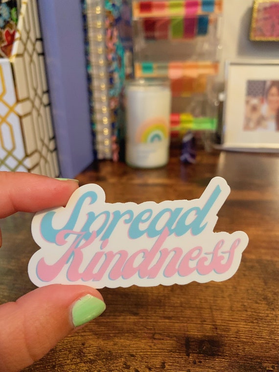 Spread Kindness Retro Groovy Sticker Positive Happy | Etsy