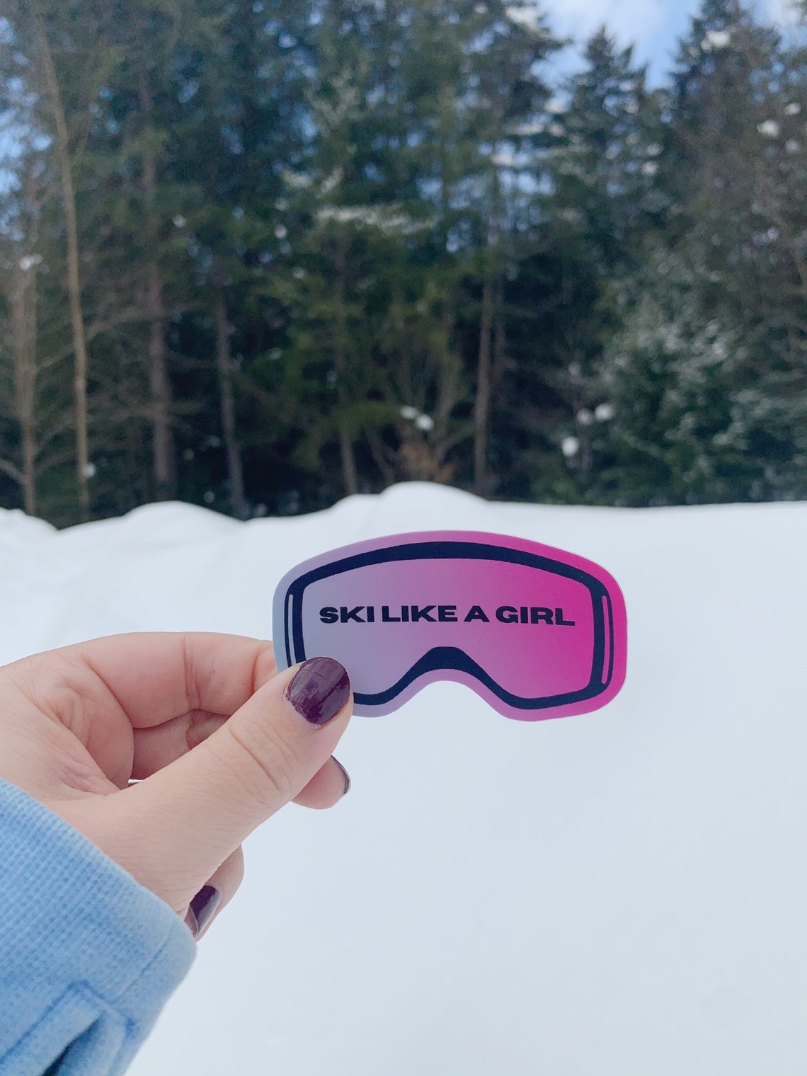 Ski Like a Girl Goggle Sticker Gift for Skiers or Mountain | Etsy