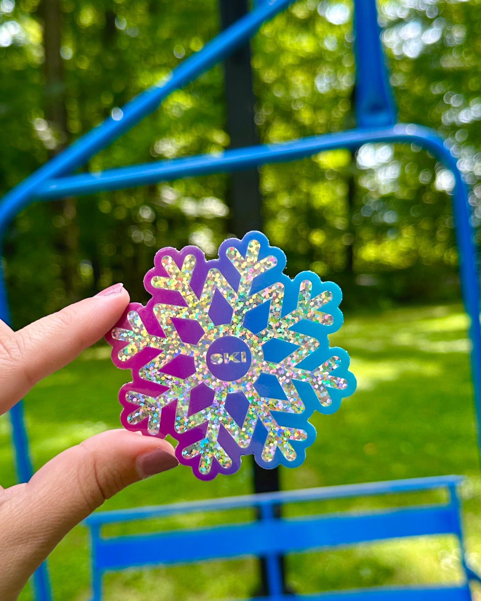 SKI Tie Dye Glitter Snowflake Sticker, Gift for Mountain Lover, Winter ...