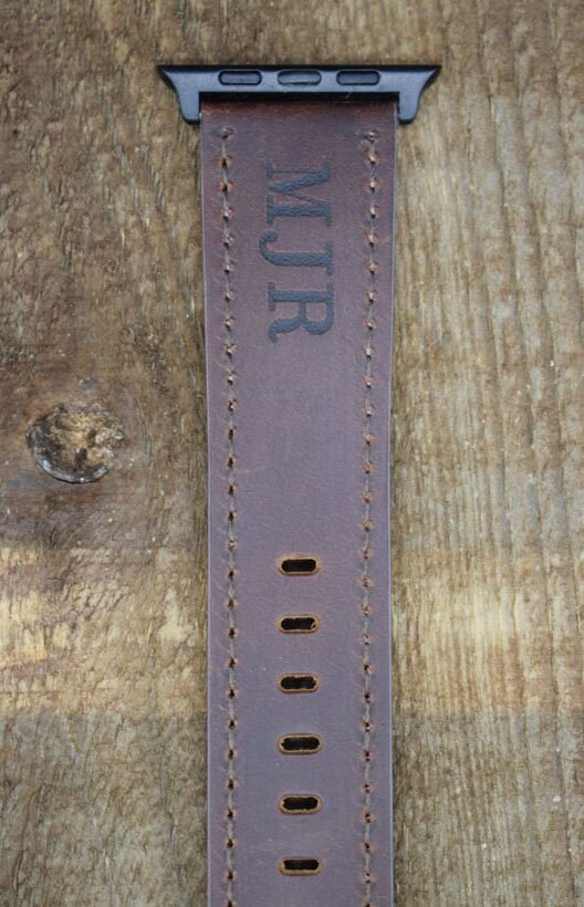 Personalised Leather Apple Watch Strap 42/44mm Handmade Free | Etsy